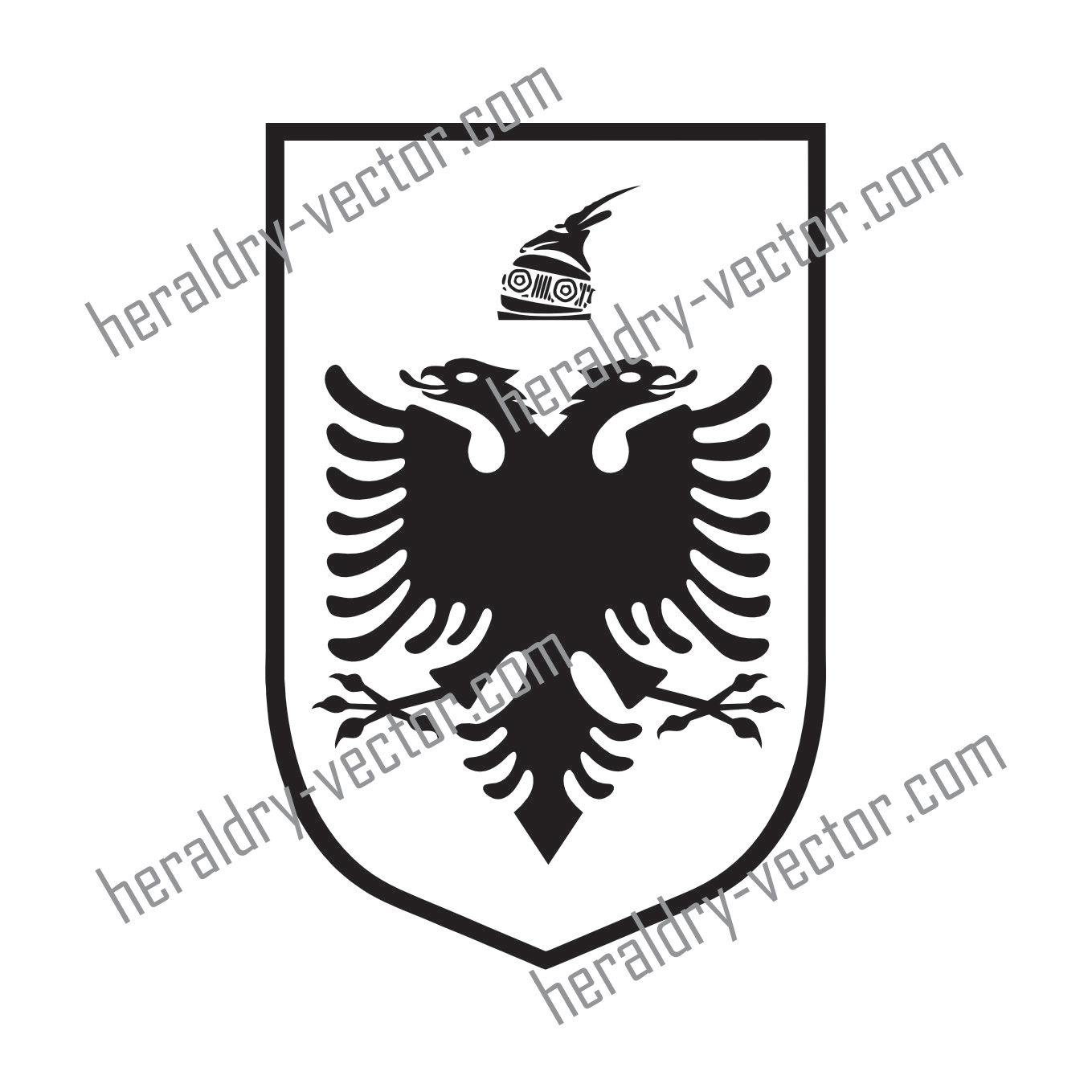 Albania (light back) - coat of arms - Vector image coat of arms