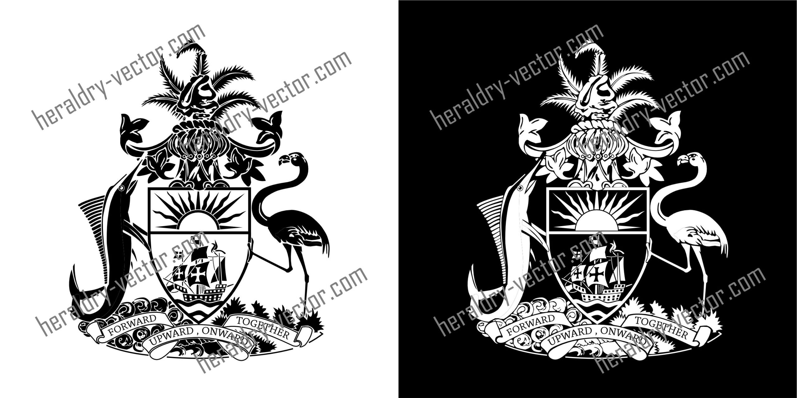 Bahamas (combo) - coat of arms - Vector image coat of arms