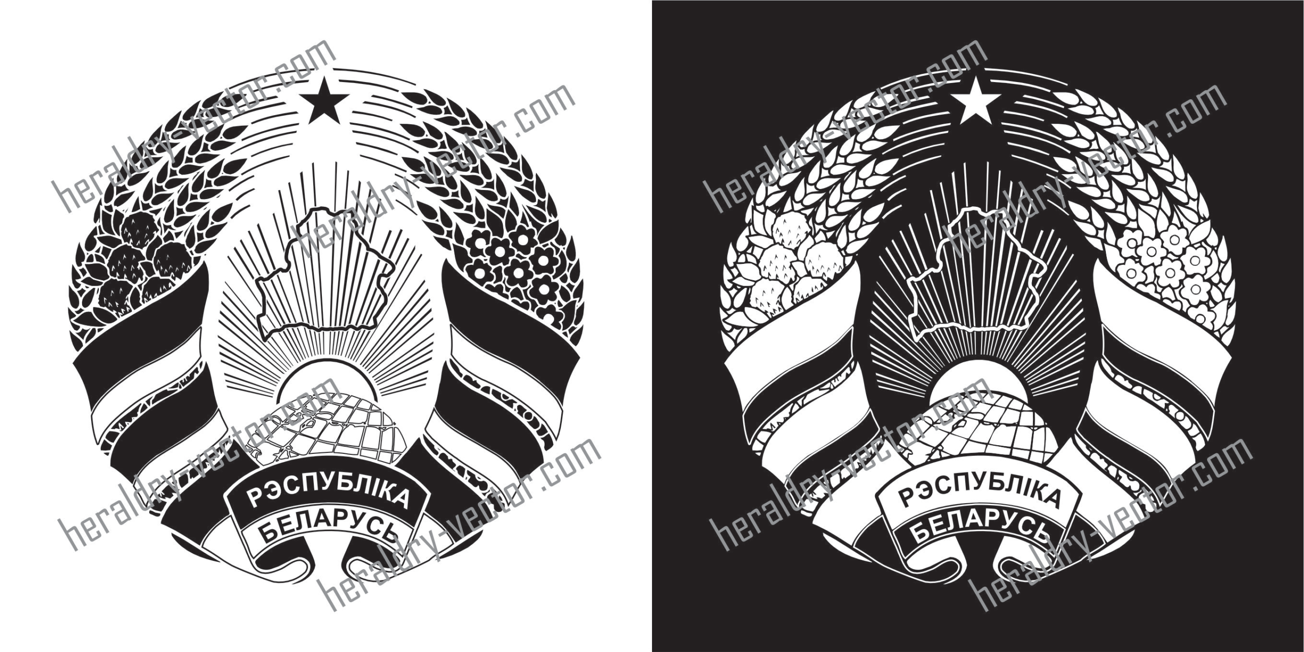 Belarus (combo) - coat of arms - Vector image coat of arms