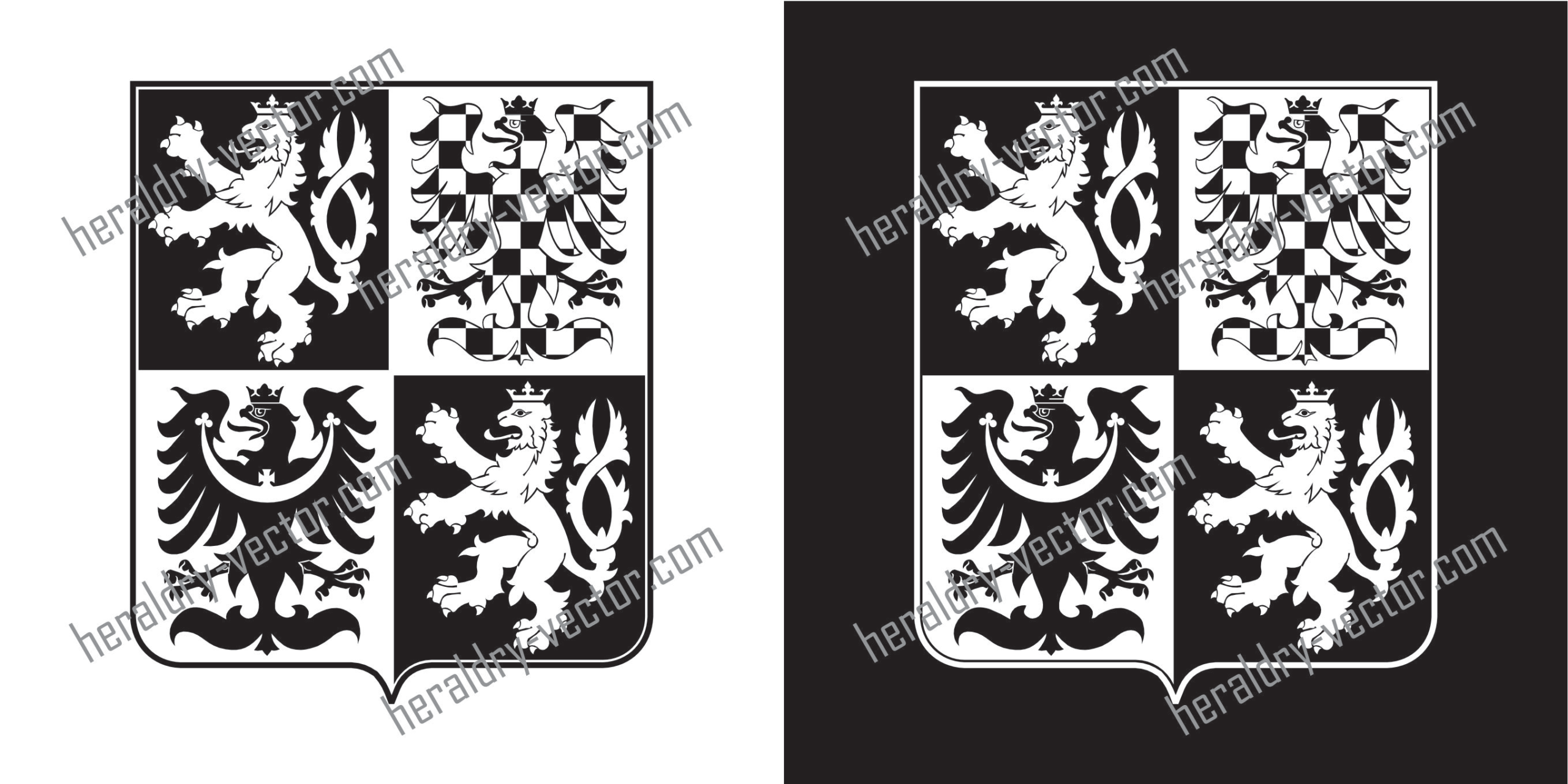 Czech (combo) - coat of arms - Vector image coat of arms