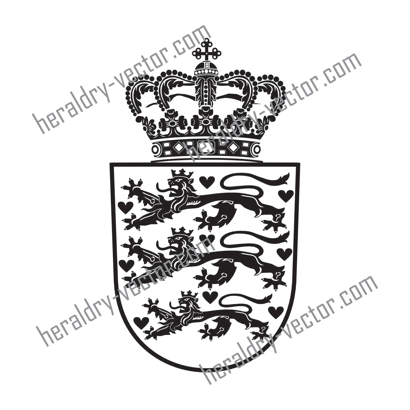 Denmark (light back) - coat of arms - Vector image coat of arms