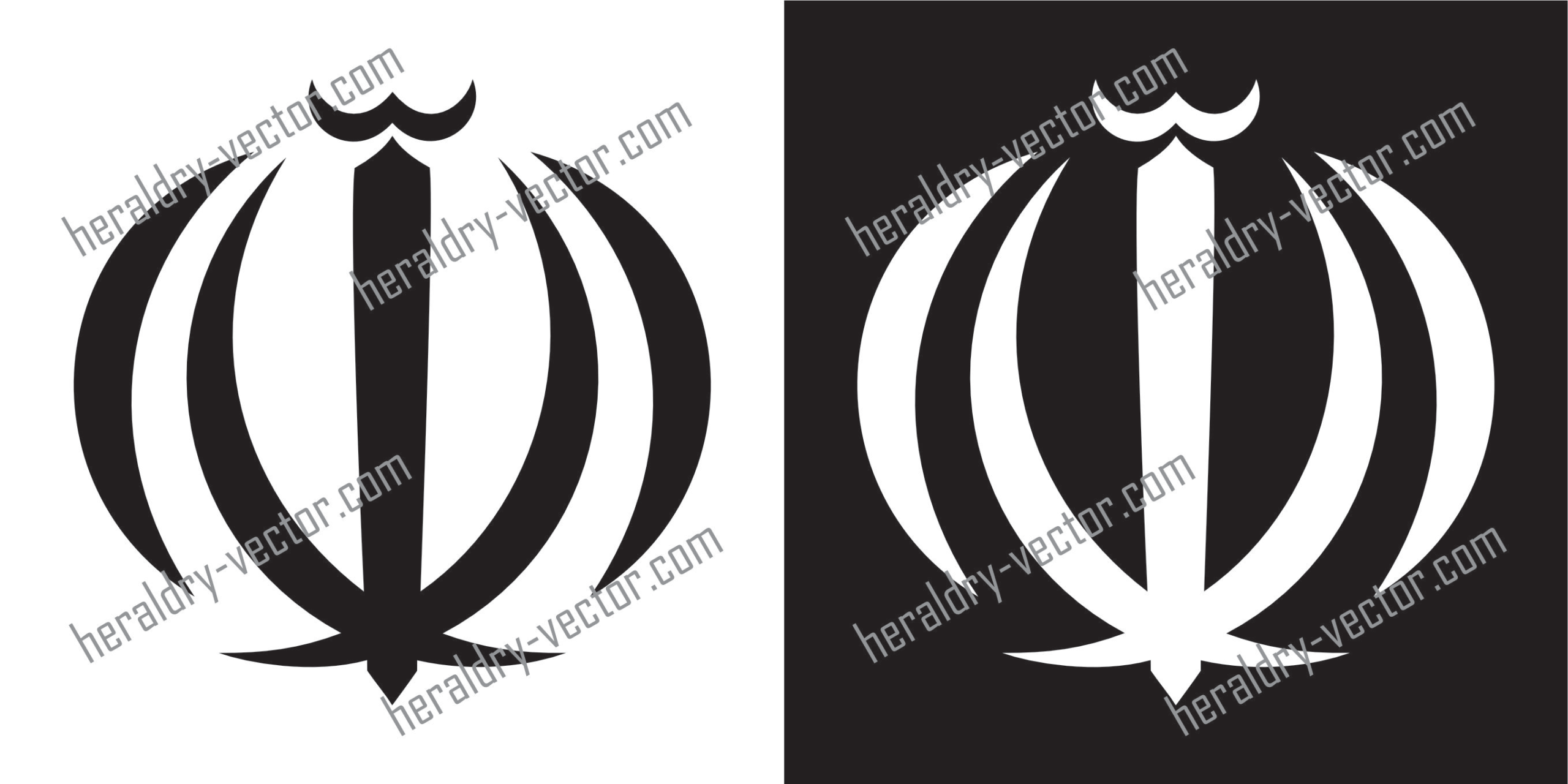 Iran (combo) - coat of arms - Vector image coat of arms