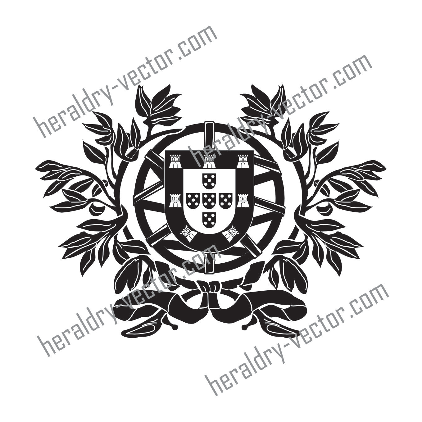 Portugal (light back) - coat of arms - Vector image coat of arms