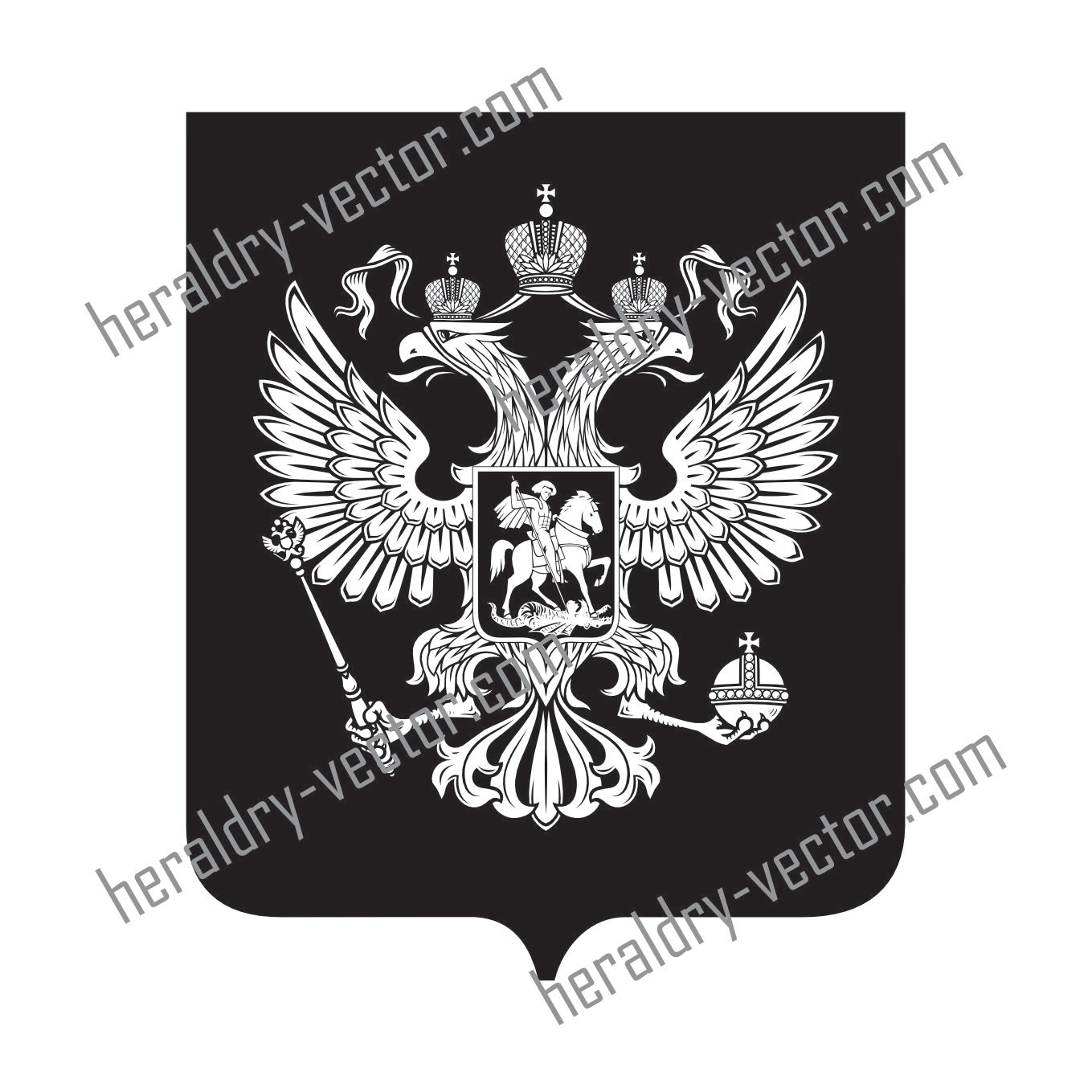 Russia (light back) - coat of arms - Vector image coat of arms